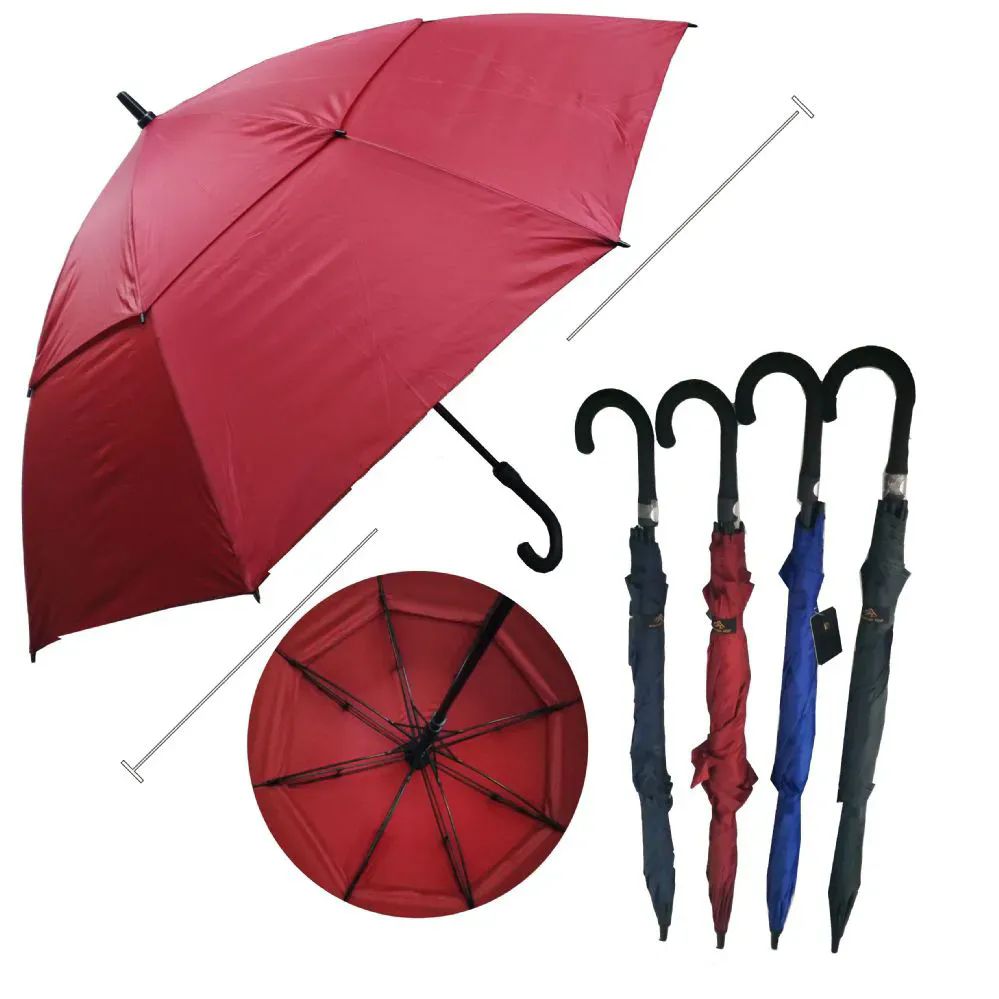 36 Pieces 41 X 52 Double Wind Proof Umbrella Assorted Colors ...