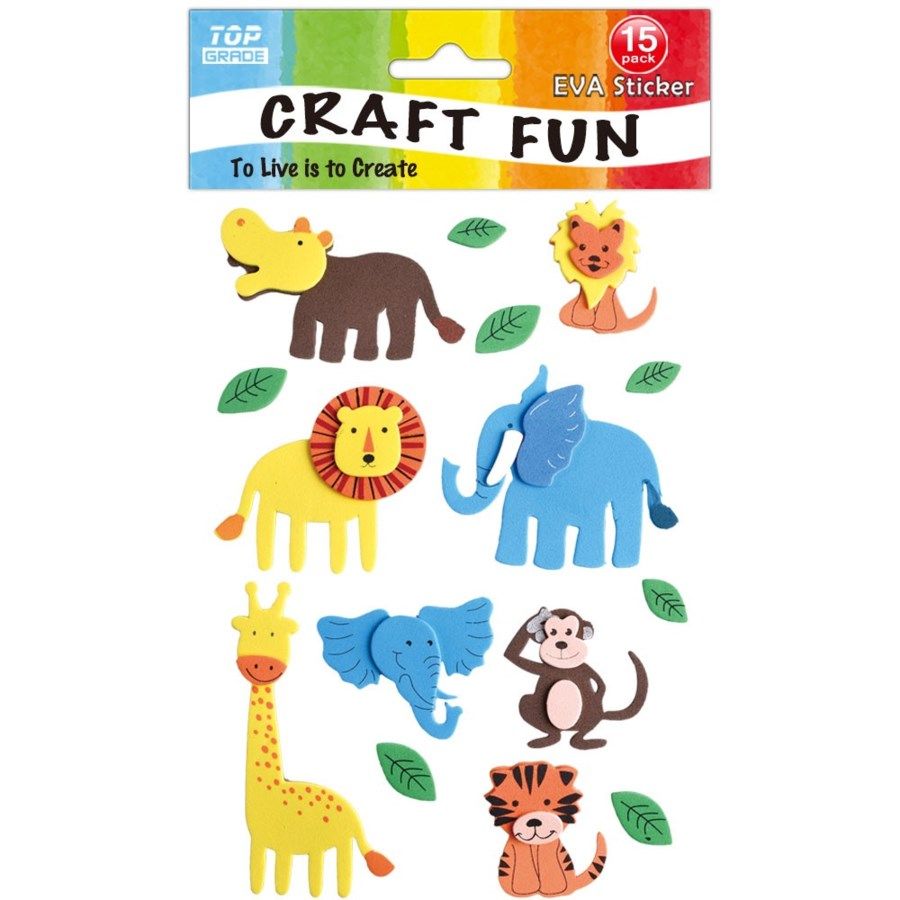 96 Wholesale Eva Animal Sticker - WSD