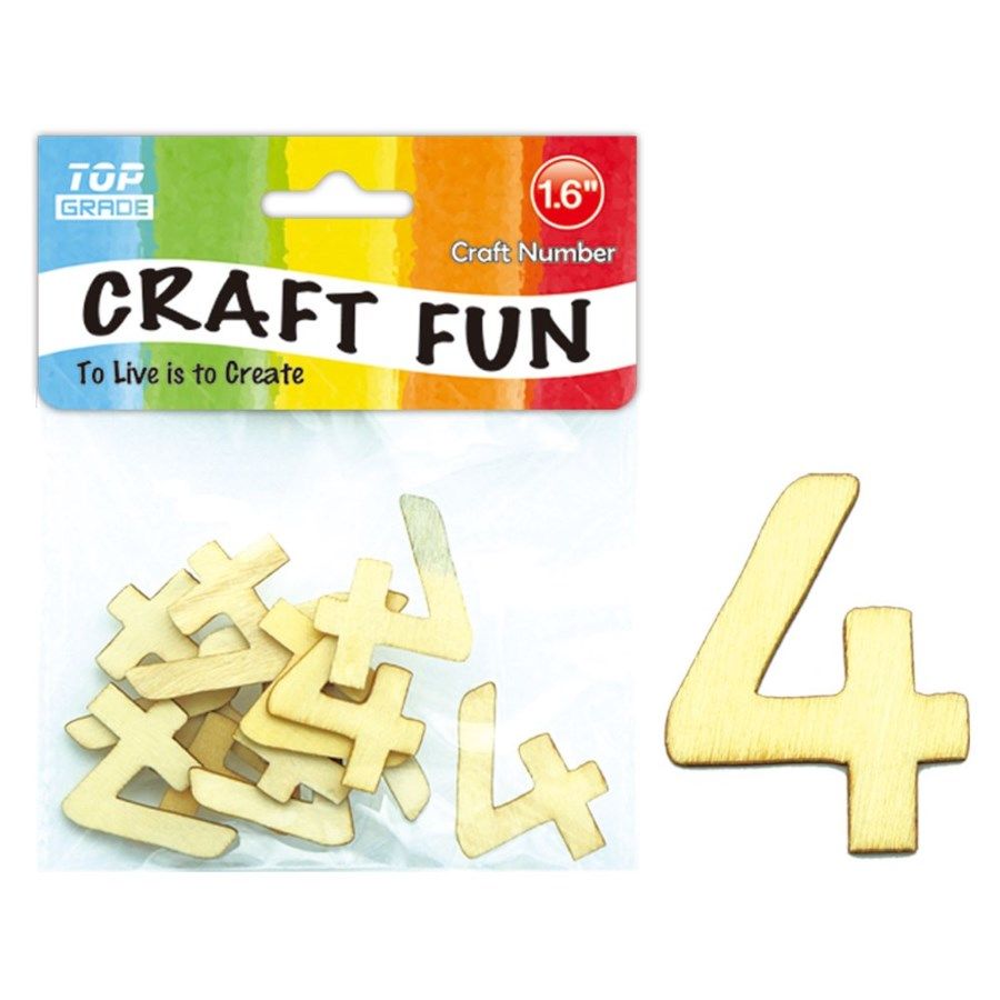 120 Pieces Wooden Craft Number 4 - Wall Decor - at - alltimetrading.com