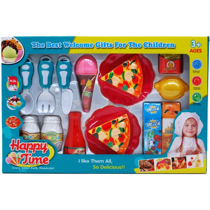 15pc Food & Cutlery Play Set, In Window Box - SB