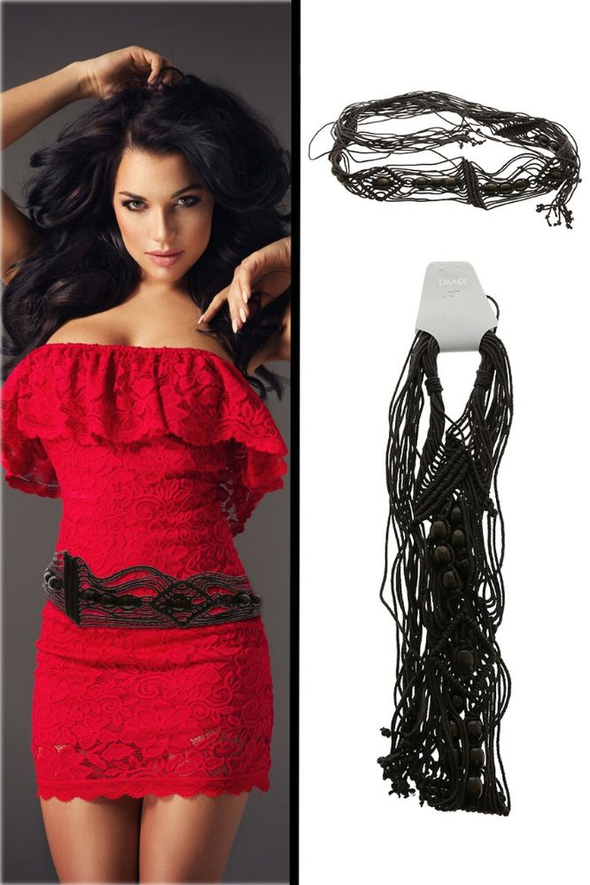 Brown String Belt With Wooden Bead Accents - Wholesale Sock Deals