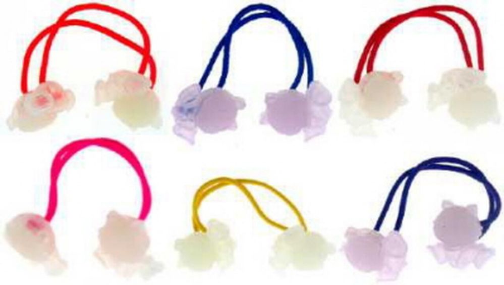 60 Pieces Assorted Color Bands With Clear Acrylic Fox Charms - Hair ...