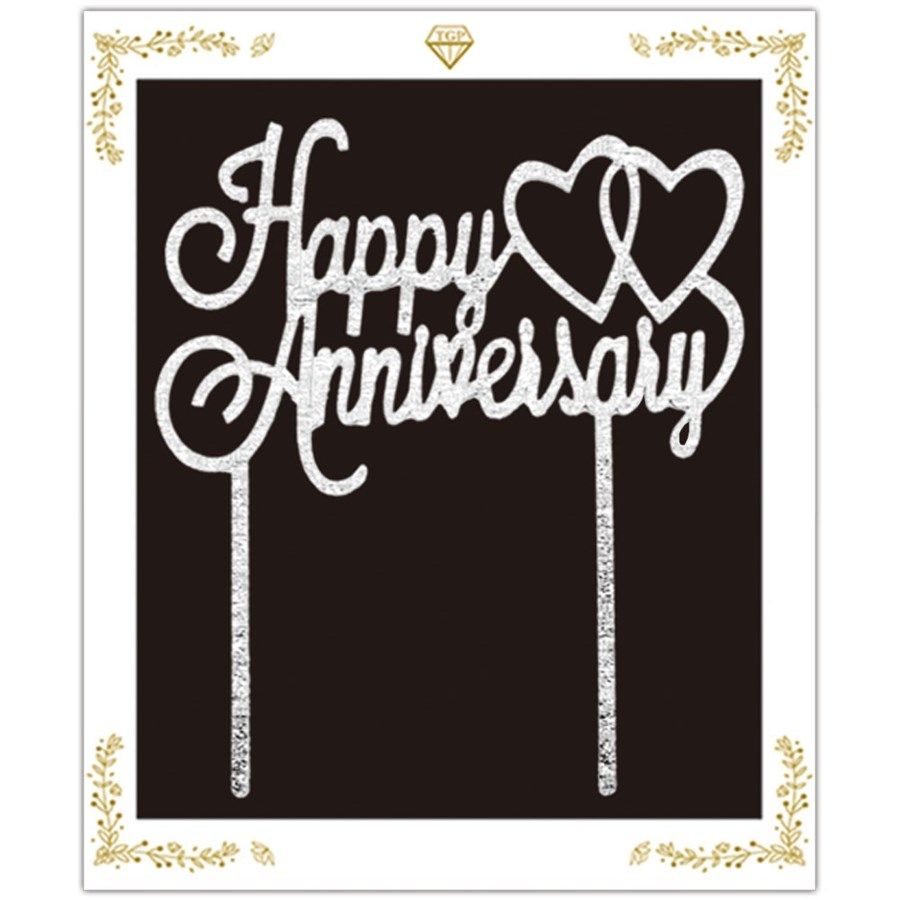 72 Pieces Anniversary Cake Topper In Silver - Birthday Candles - at ...