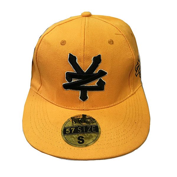 60 Wholesale Ny Fitted Hat Flat Bill Cap In Yellow Color - WSD