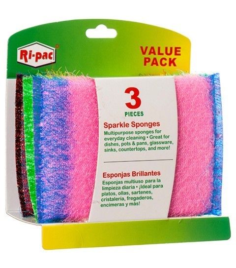 36 Pieces 3 Piece Sparkle Sponge - Scouring Pads & Sponges - at ...
