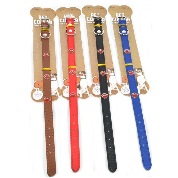 96 Pieces Dog Collar Solid 13.5 Inch Assorted Color - Pet Collars and ...