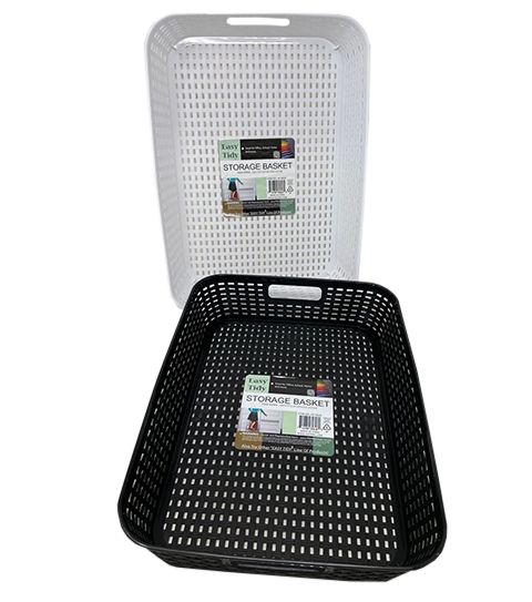 72 Wholesale Plastic Basket Rectangle Shallow - WSD