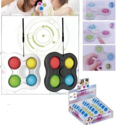 24 Pieces 24 Four Corner Push Pop Spinner Fidget Toy Medium Size ...