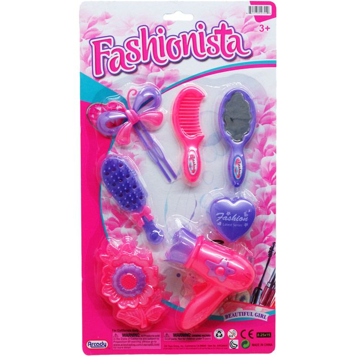 48 Wholesale 7pc Beauty Play Set On Blister Card, 2 Assrt Styles - WSD