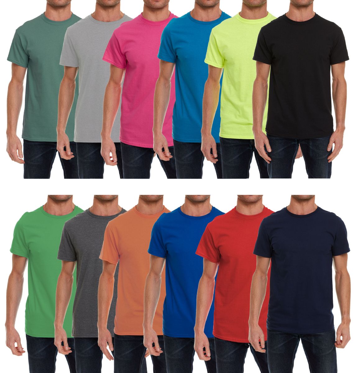 504 Pieces Mens Cotton Crew Neck Short Sleeve T-Shirts Irregular ...