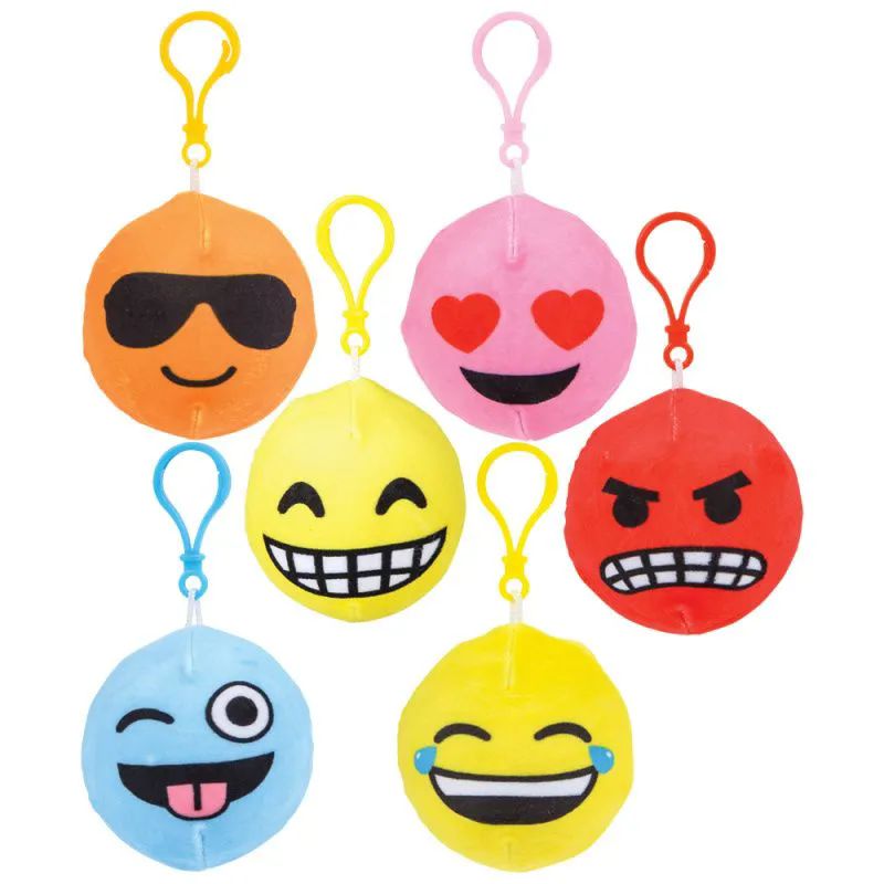12 Wholesale 3 Inch Squish Plush Emoticon Clips - at ...