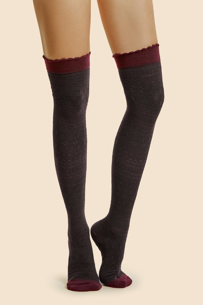 240 Pairs Women's Aztec Texture Over The Knee Socks 9-11 - Womens Knee ...