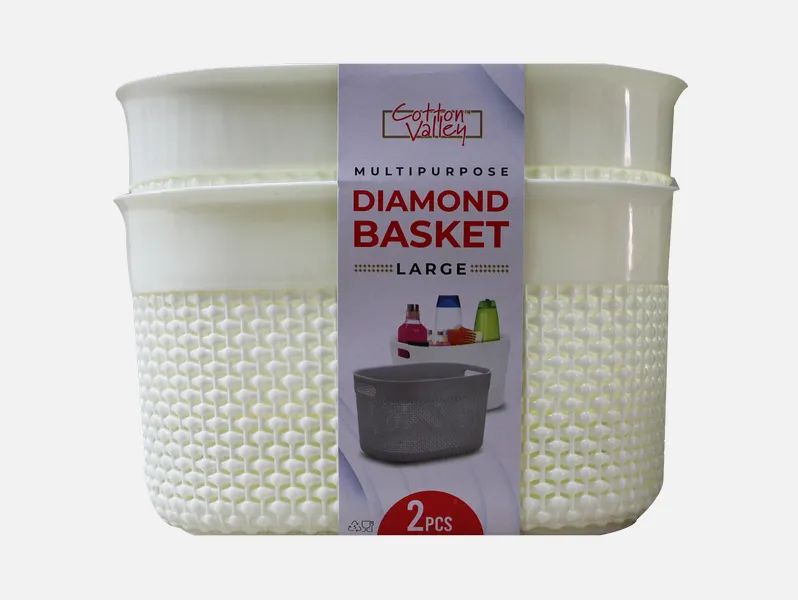 24 Wholesale Set Of 2 Diamond Basket Large - at - wholesalesockdeals.com