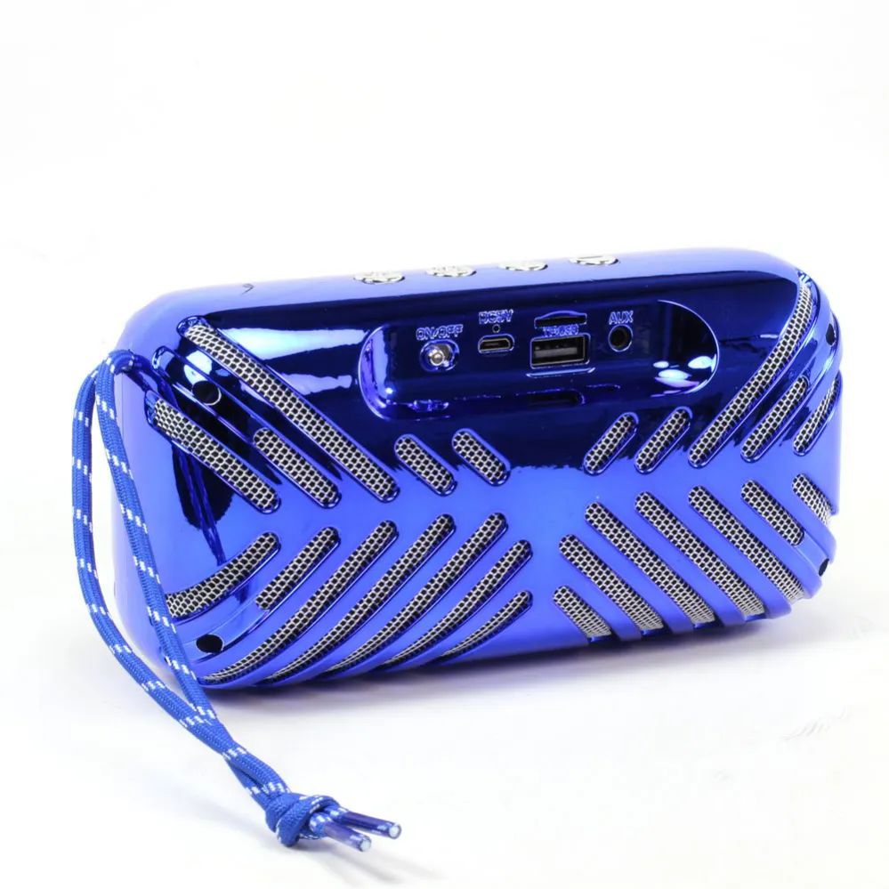 12 Pieces Glossy Mesh Design Portable Bluetooth Speaker In Blue ...