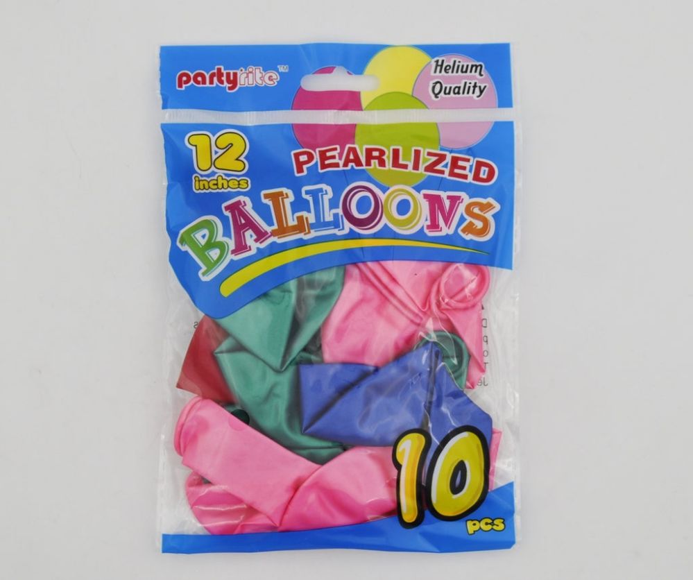 Wholesale 12" Pearlized Helium Balloons: Mixed Colors - WSD