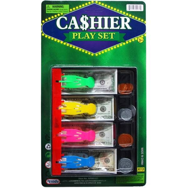 Bulk Playing Money Cash Drawer with Coins: Plastic Toy Set - WSD