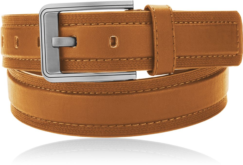 24 Pieces Leather Belts For Men Color Tan - Wholesale Sock Deals