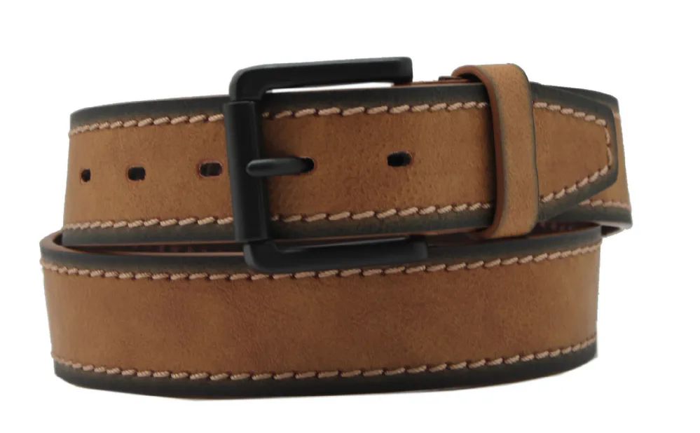 24 Wholesale Leather Belts For Men Color Tan - WSD