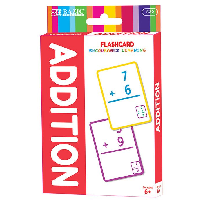 72 pieces Addition Flash Cards (36/pack) - Labels ,Cards and Index ...