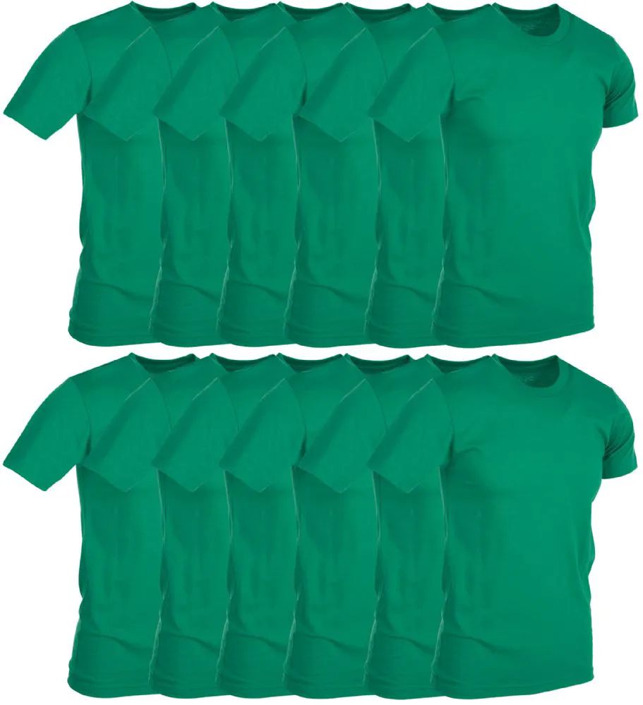 144 Wholesale Mens Green Cotton Crew Neck T Shirt Size Small At