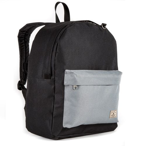 Classic Color Block Backpack In Black And Gray - SB