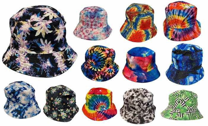 24 Pieces Mix Color Bucket Hat - Bucket Hats - at - alltimetrading.com