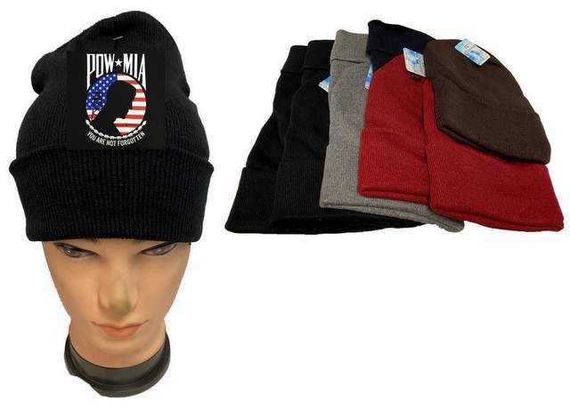 48 Pieces Pow Mia Mix Color Winter Beanie - Hats With Sayings - at ...