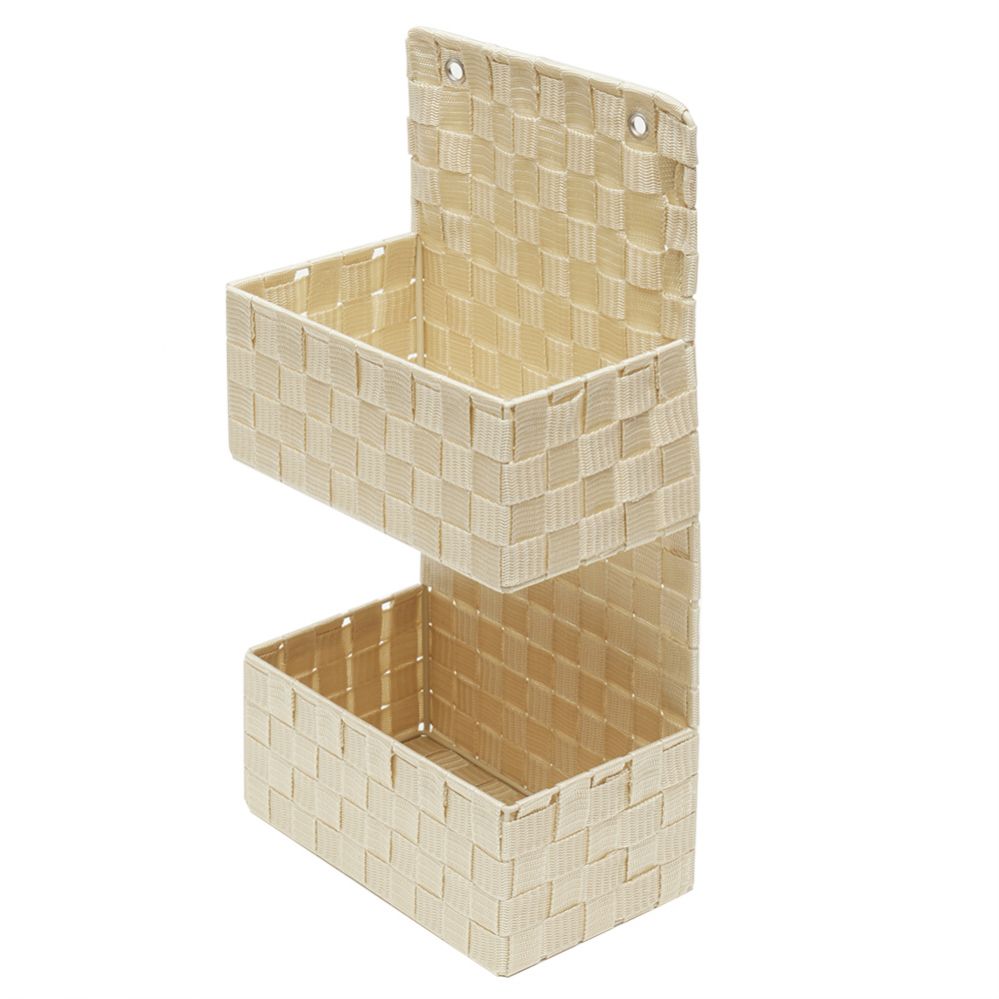 6 pieces Home Basics 2 Tier Hanging Woven Bins, Ivory - Storage ...