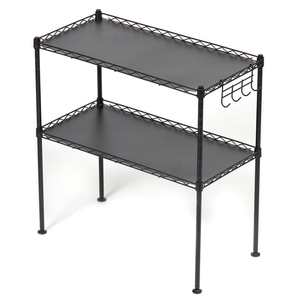 Home Basics 2 Tier Microwave Rack, Black - Microwave Items - at ... Home Basics 2 Tier Microwave Rack, Black - Microwave Items - at ...