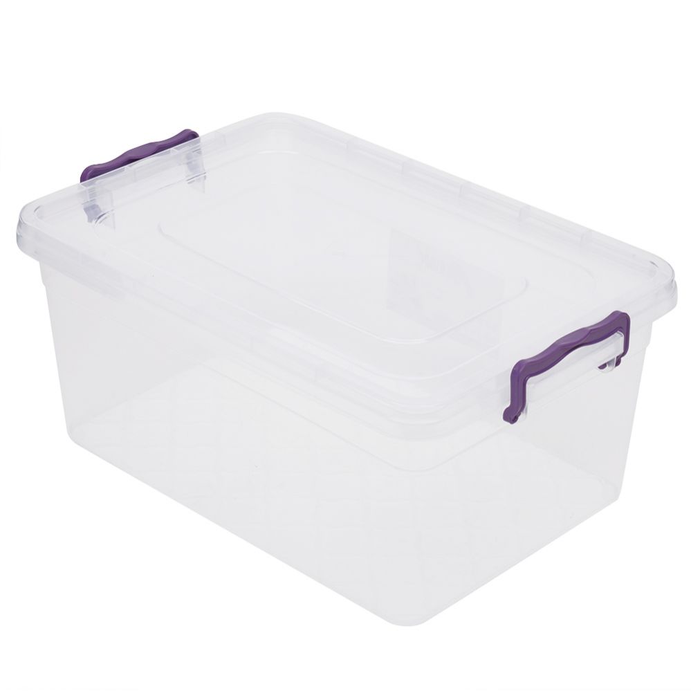 24 Wholesale Home Basics 10 Lt Storage Box With Locking Lid, Clear - WSD