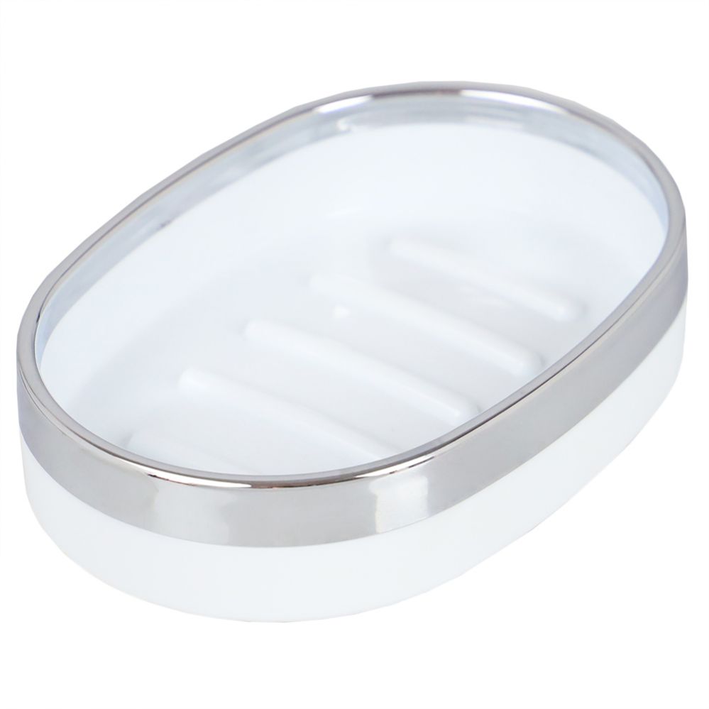 12 Wholesale Home Basics Skylar Oval Ridged Abs Plastic Soap Dish ...