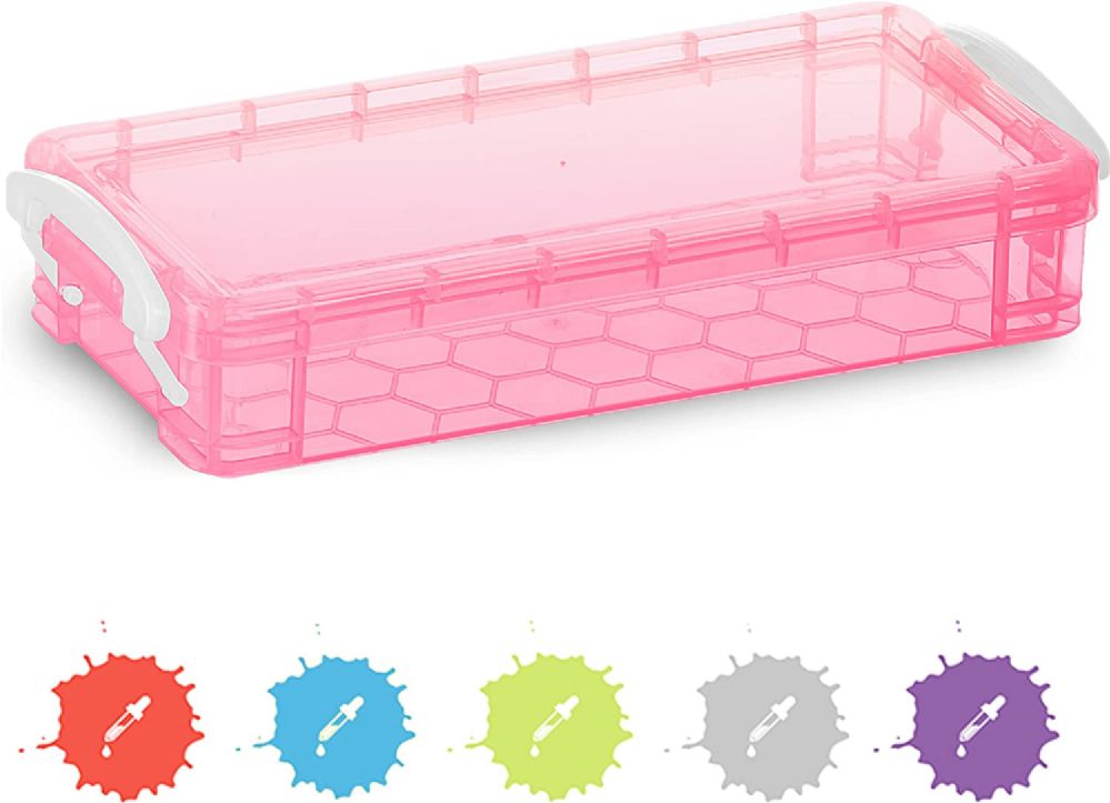 80 pieces Stackable Plastic Pencil Case, Pink - Pencil Boxes & Pouches ...