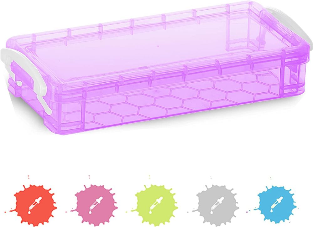 80 pieces Stackable Plastic Pencil Case, Purple - Pencil Boxes ...