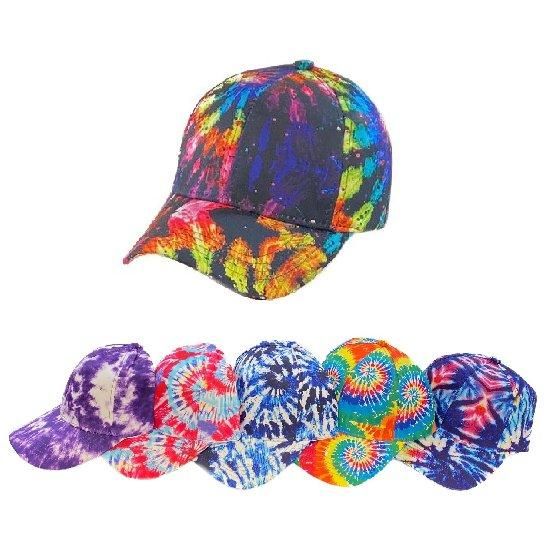 Bulk Multicolor Tie-Dye Baseball Cap Durable Stylish - WSD