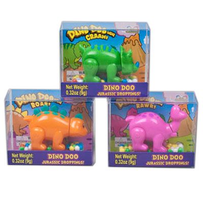 144 Wholesale Candy Dino Doo Mini Candy Dispenser Counter Display 12ct ...