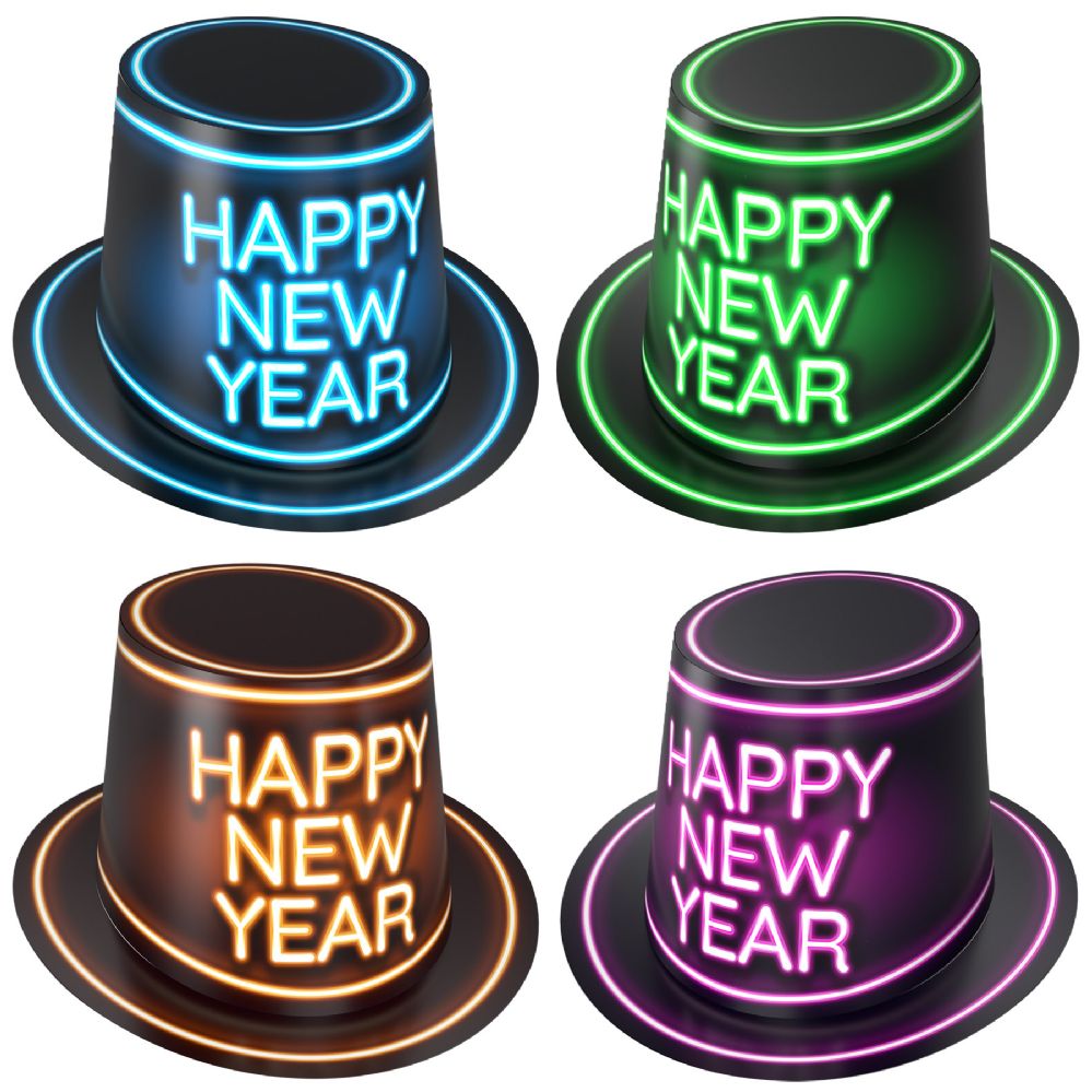 25 pieces Glowing New Year HI-Hats - Party Hats & Tiara - at ...