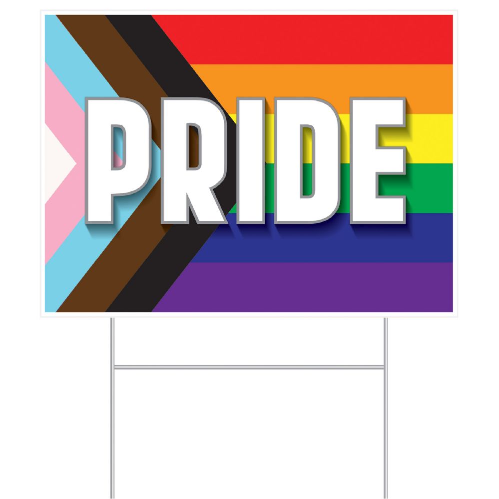 6 Wholesale Plastic Pride Flag Yard Sign - WSD