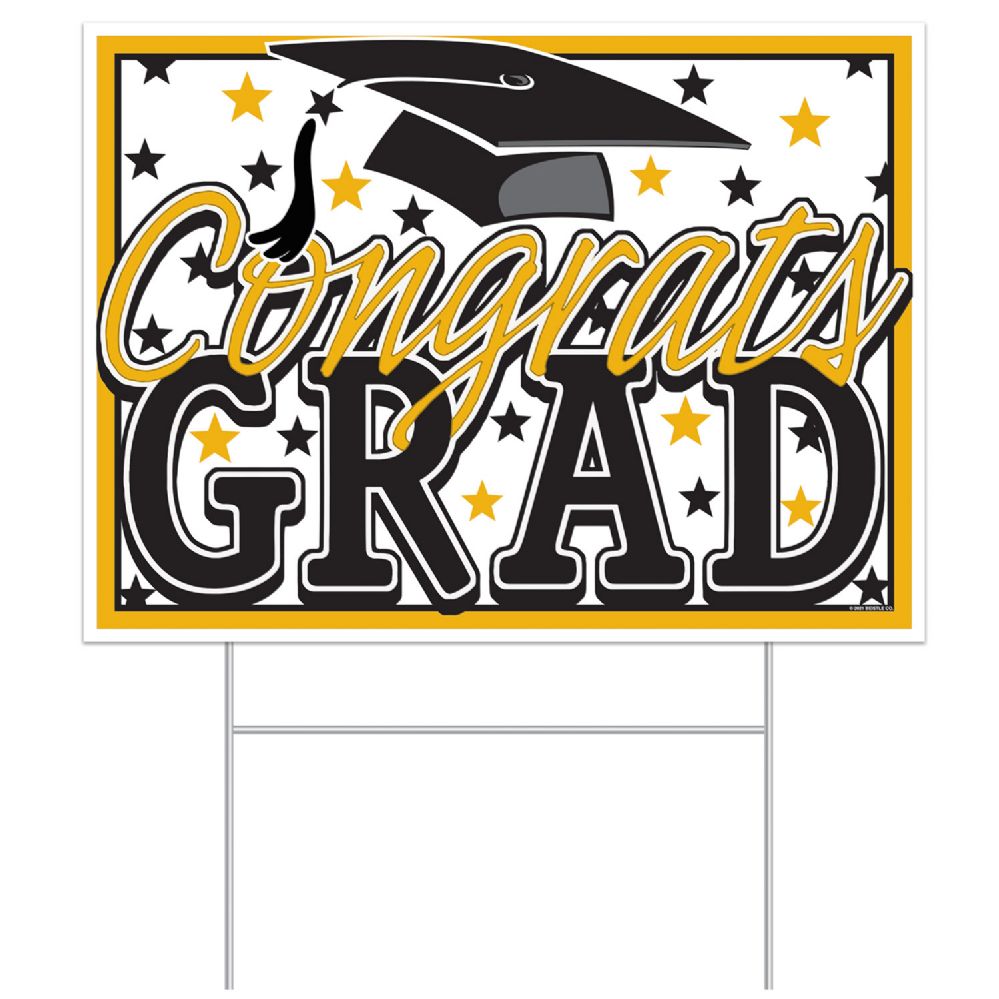 6 pieces Plastic Congrats Grad Yard Sign - Signs & Flags - at ...