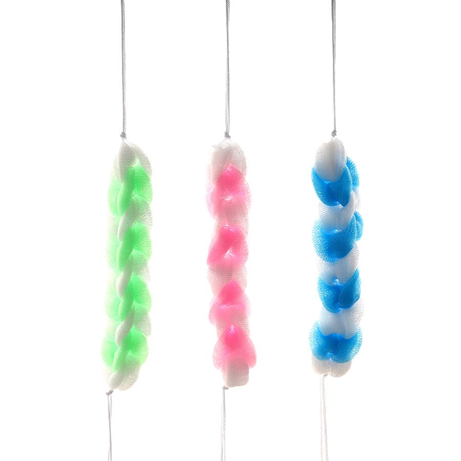 48 Pieces Simply For Bath Bath Sponge Strip 12 In Swirl Design Assorted ...