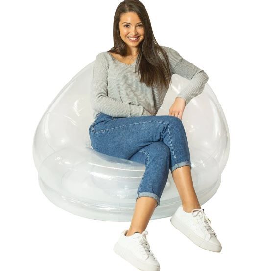 Inflatable ChaiR- Clear - Inflatables - at - alltimetrading.com