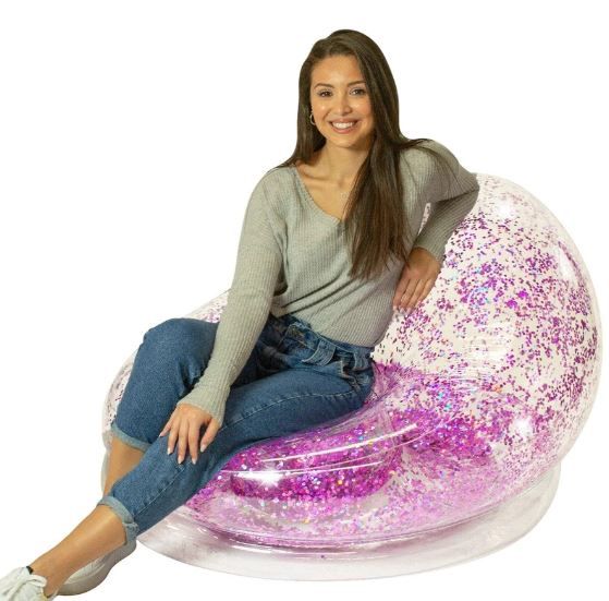 Pink Glitter Chair - Inflatables - at - alltimetrading.com