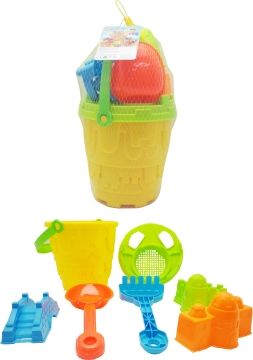 24 Packs 7 Piece Beach Bucket Set - Beach Toys - at - alltimetrading.com