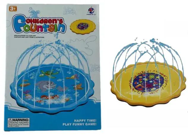 12 Pieces Inflatable Round Fountain Sprinkler Splash Pad - 75.5" X 75.5 ...