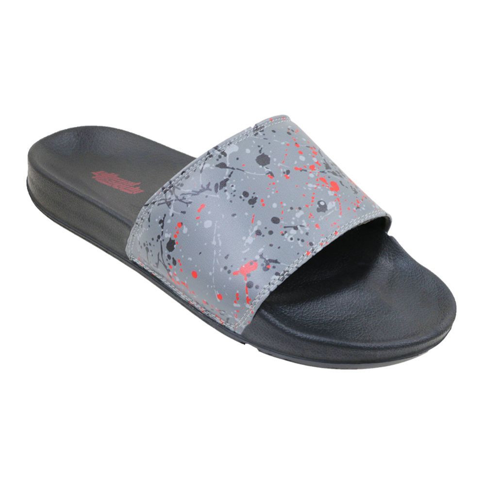 12 Pairs Men's Gray Paint Splatter Slides Gray Paint Splatter - Men's ...