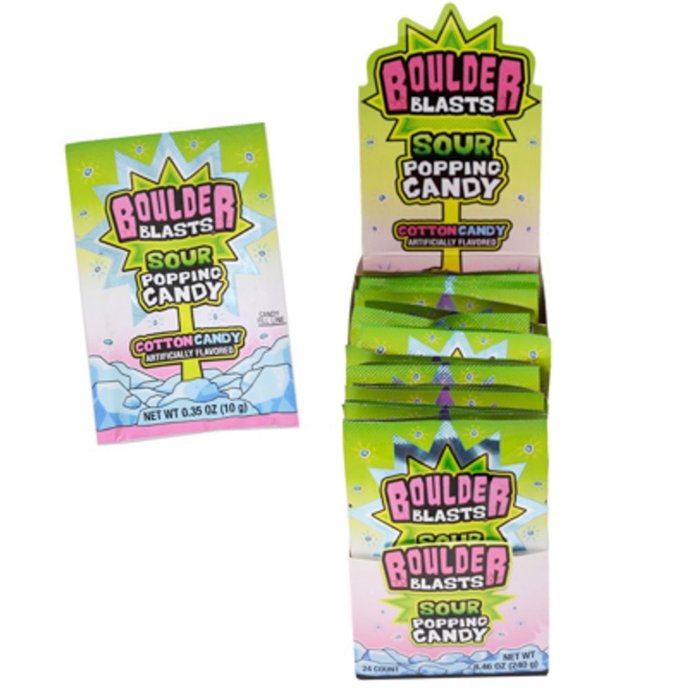 192 Wholesale Boulder Blast Sour Popping Candy Cotton Candy Flavor .53 ...