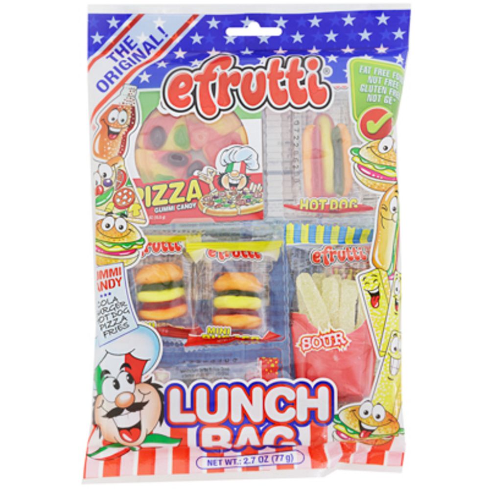 12 Pieces Lunch Bag Gummi Candy By Efrutti 2.7 Oz Peg Bag Counter ...