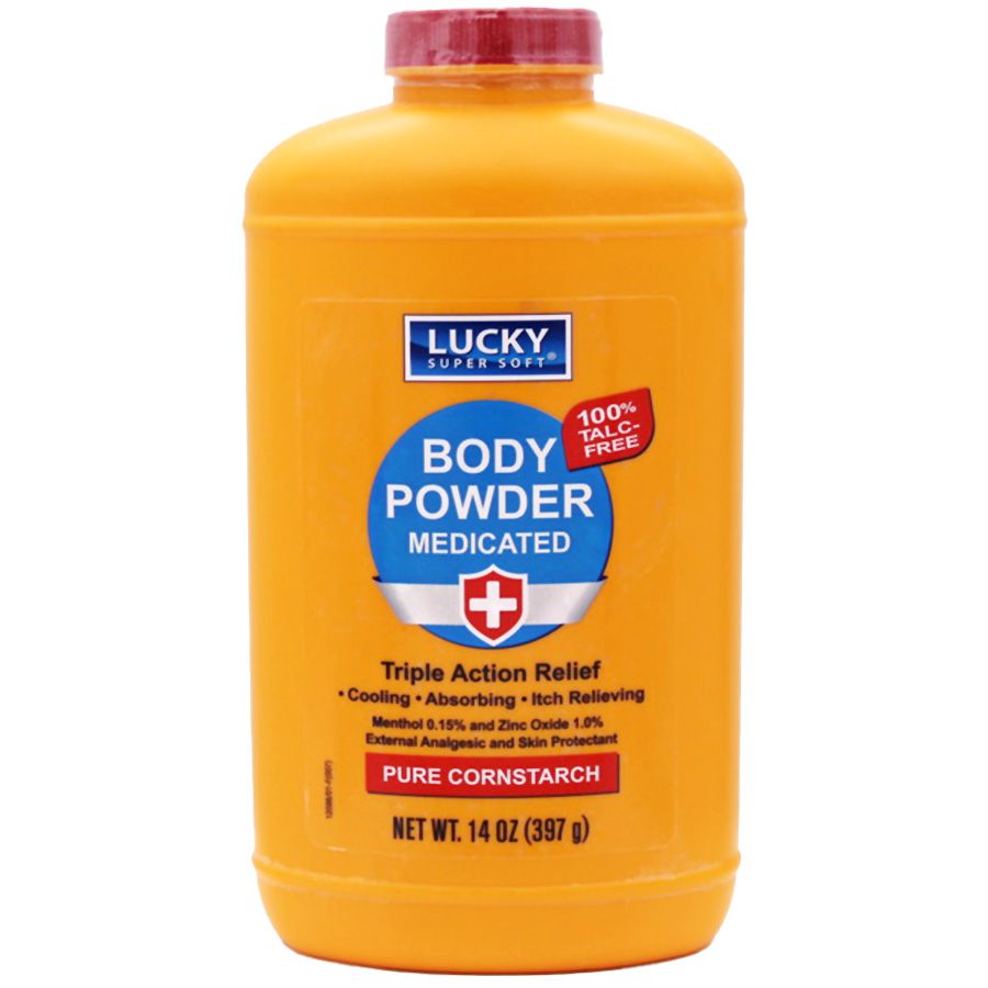 12 Pieces Lucky Super Soft Body Powder 14 Oz Medicated Cornstarch ...