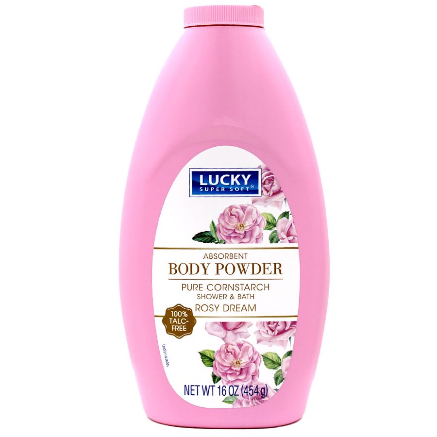 12 Wholesale Lucky Super Soft Body Powder 16 Oz Cornstarch Rosy Dream - WSD