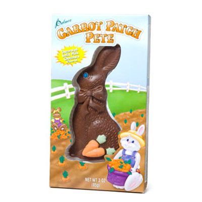 24 pieces Easter Candy Choco Bunny Solid 3oz Boxed Carrot Patch Pete ...