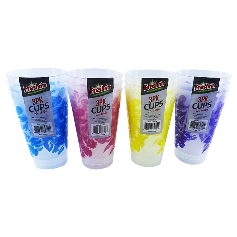 48 pieces 22oz/650ml Set Of 3pc Plastic Cups - Disposable Cups - at ...